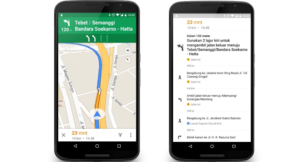 Penambahan keterangan landmark dan navigasi lajur di Google Maps juga ...
